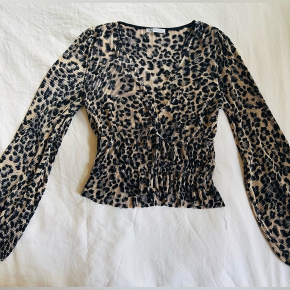 Zara | Tops | Zara Leopard Print Blouse | Poshmark
